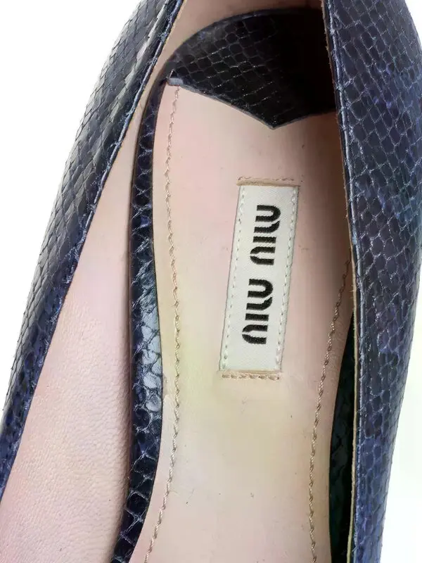 Miu Miu 125mm Python Embossed Leather Pumps