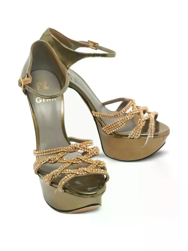 GINA Crystal Platform Sandals