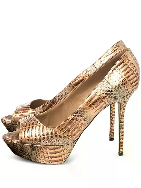 SERGIO ROSSI 125mm Snakeskin Platform Pumps