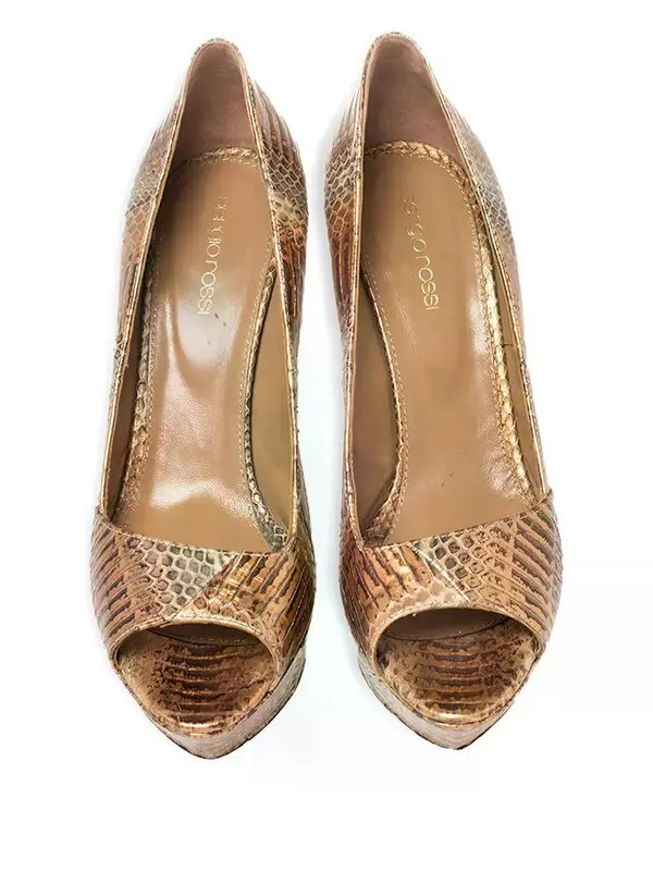 SERGIO ROSSI 125mm Snakeskin Platform Pumps