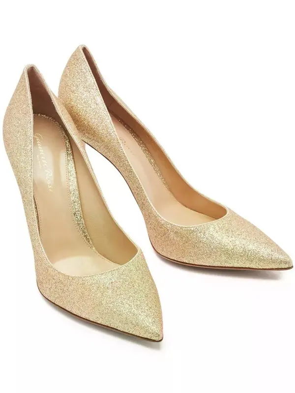 GIANVITO ROSSI Glittered Pumps - Gold