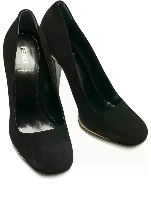 Fendi Suede Round-toe Pumps