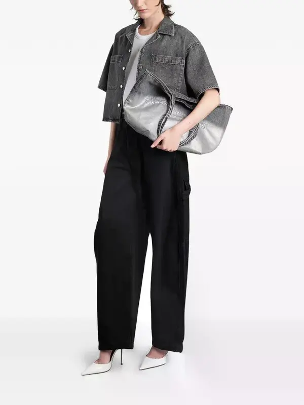 Alexander Wang Wide-leg Jeans With Attached Logo Boxer-brief - Black