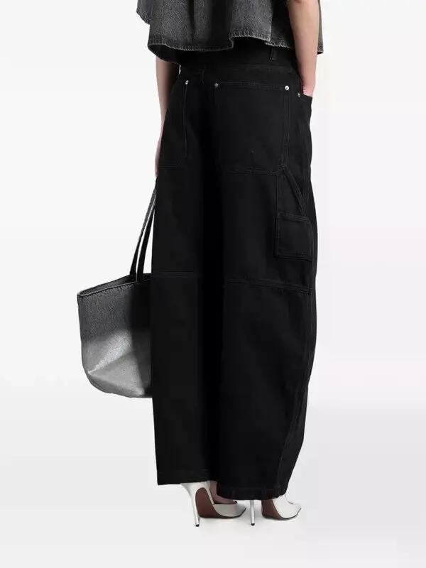 Alexander Wang Wide-leg Jeans With Attached Logo Boxer-brief - Black