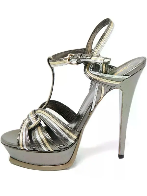 Saint Laurent Tribute Strappy Sandals - Grey