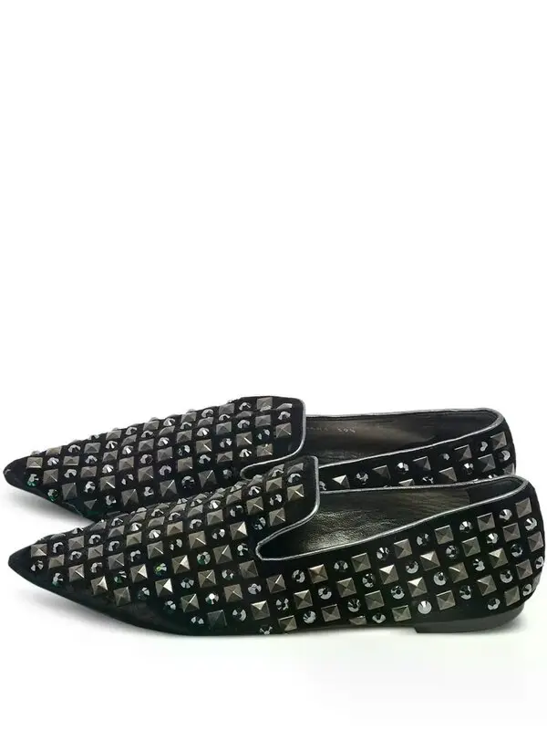 Dolce & Gabbana Crystal-embellished Velvet Slippers - Black