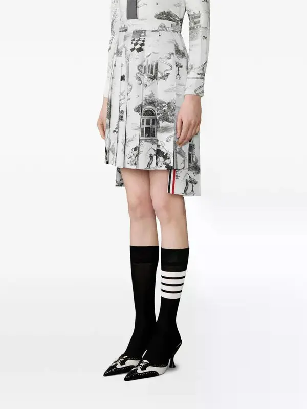 Thom Browne Pleated Mini Skirt - White