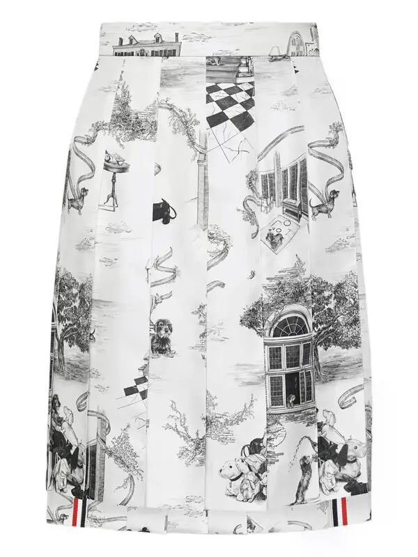 Thom Browne Pleated Mini Skirt - White