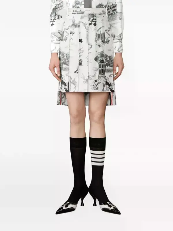 Thom Browne Pleated Mini Skirt - White