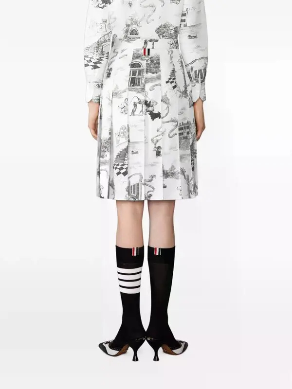 Thom Browne Pleated Mini Skirt - White