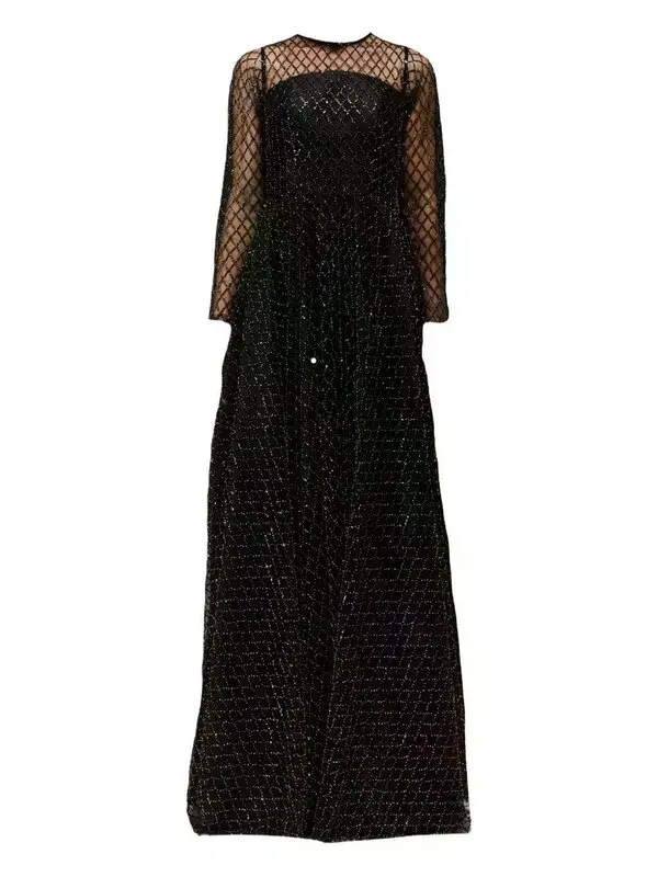 THA SEEN Beaded Embellishment Maxi Dress