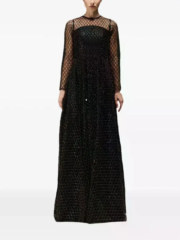 THA SEEN Beaded Embellishment Maxi Dress