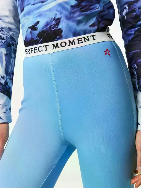 Perfect Moment Logo-waistband Leggings - Blue