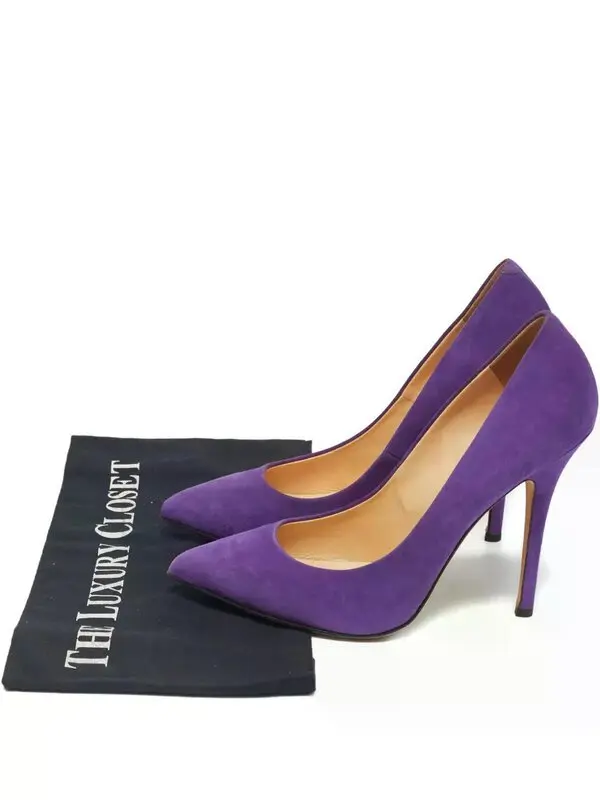 GIUSEPPE ZANOTTI Pointed-toe Suede Pumps - Purple