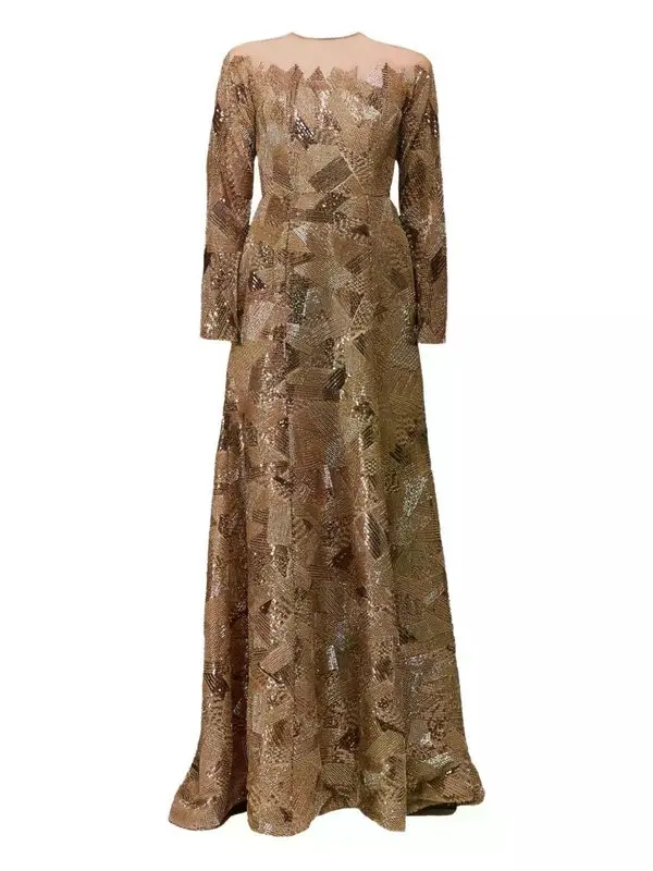 THA SEEN Sequin-embellished Maxi Dress
