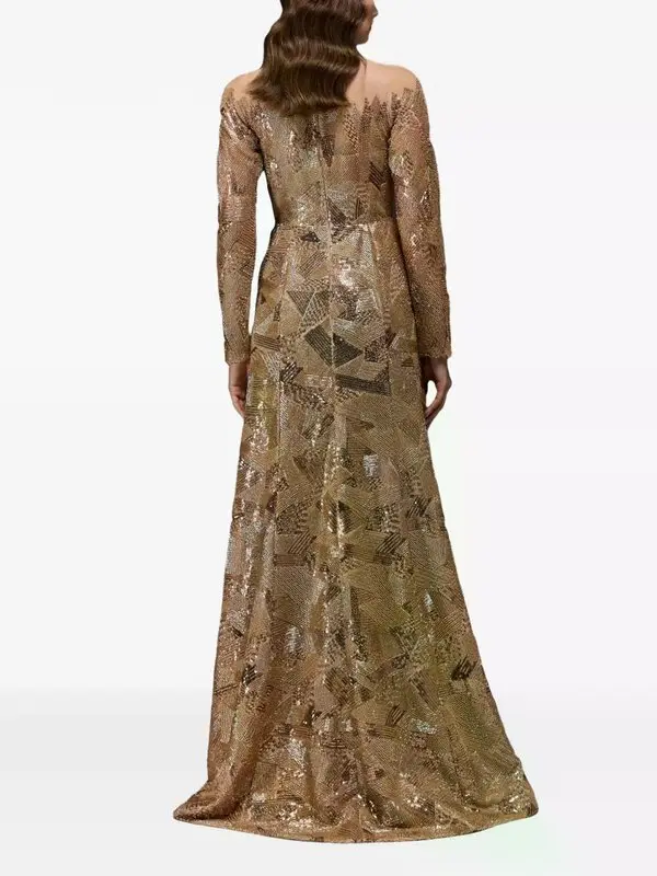 THA SEEN Sequin-embellished Maxi Dress