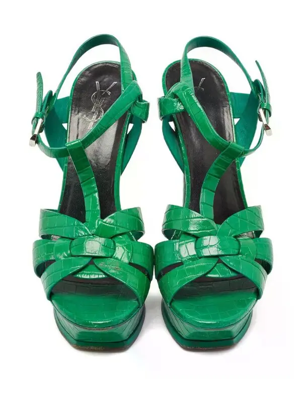 Saint Laurent Croc-embossed Tribute Sandals