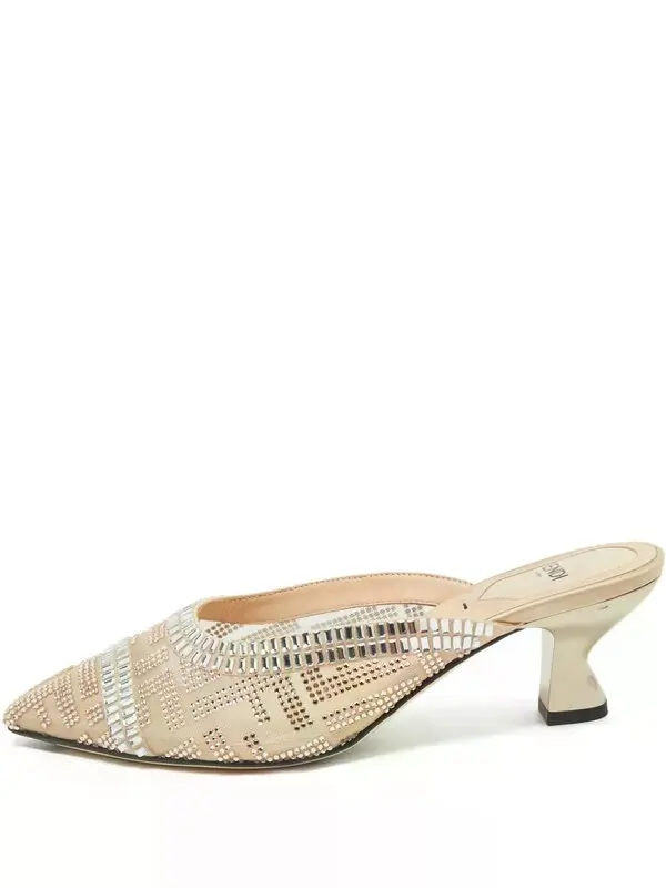 Fendi Mesh Slip-on Mules - Neutrals