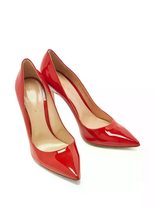 GIANVITO ROSSI Pointed-toe Leather Pumps - Red