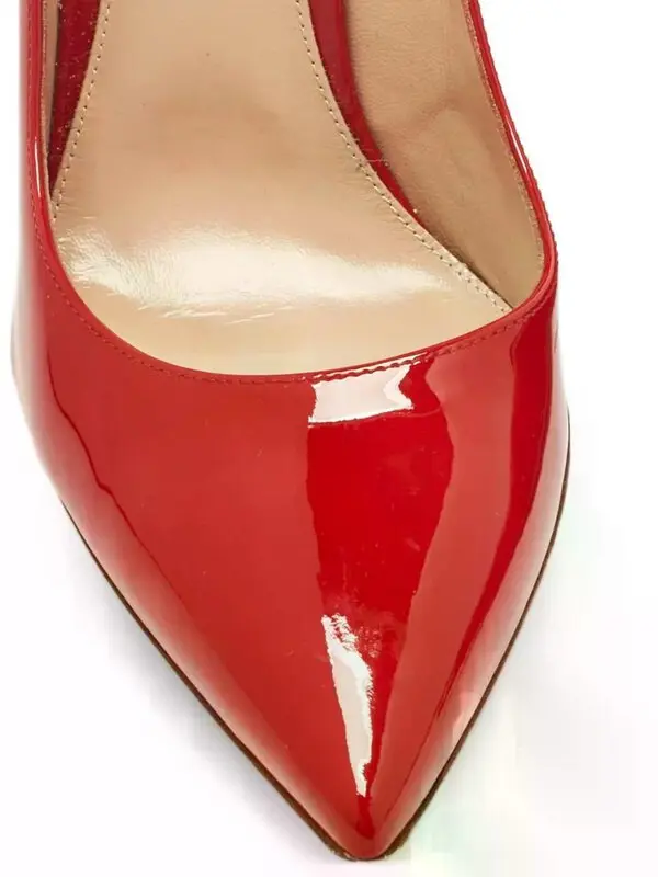 GIANVITO ROSSI Pointed-toe Leather Pumps - Red