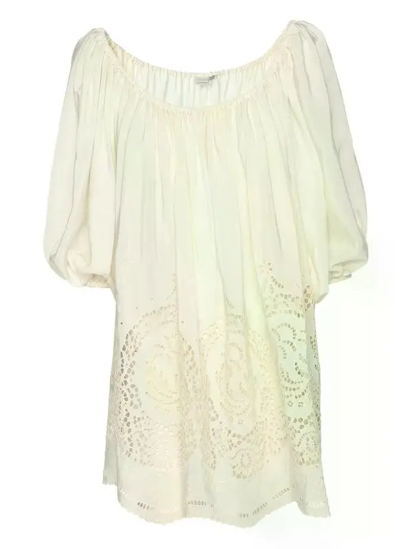 Stella McCartney Broderie-anglaise Silk Blouse