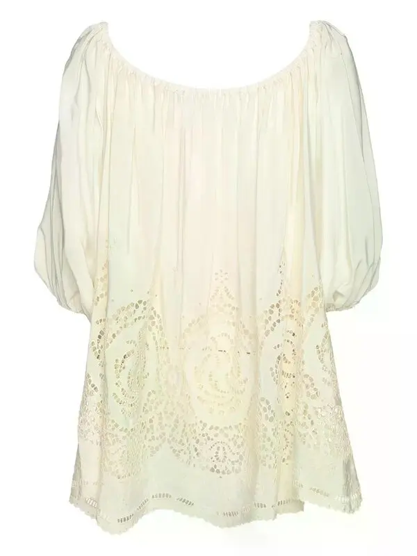 Stella McCartney Broderie-anglaise Silk Blouse