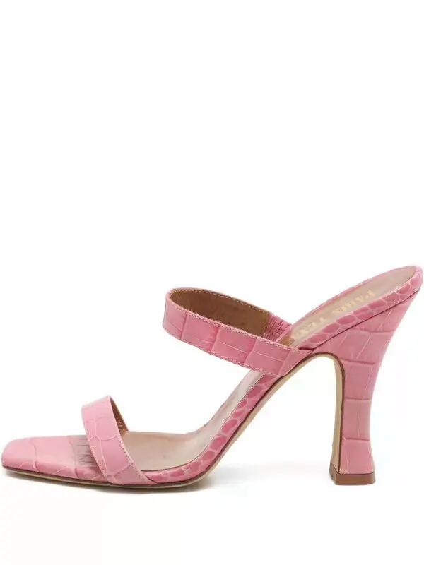 Paris Texas Crocodile-embossed Heel Sandals