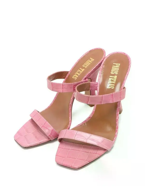 Paris Texas Crocodile-embossed Heel Sandals