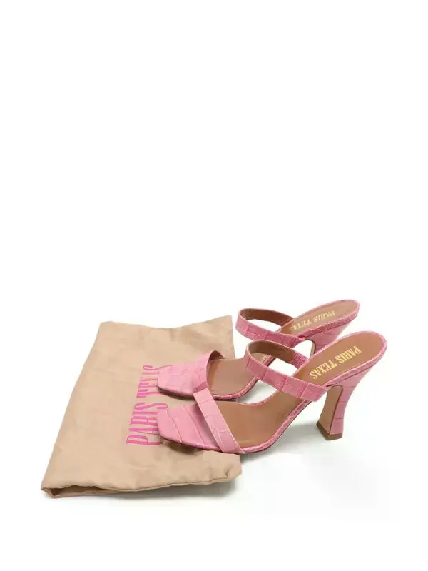 Paris Texas Crocodile-embossed Heel Sandals