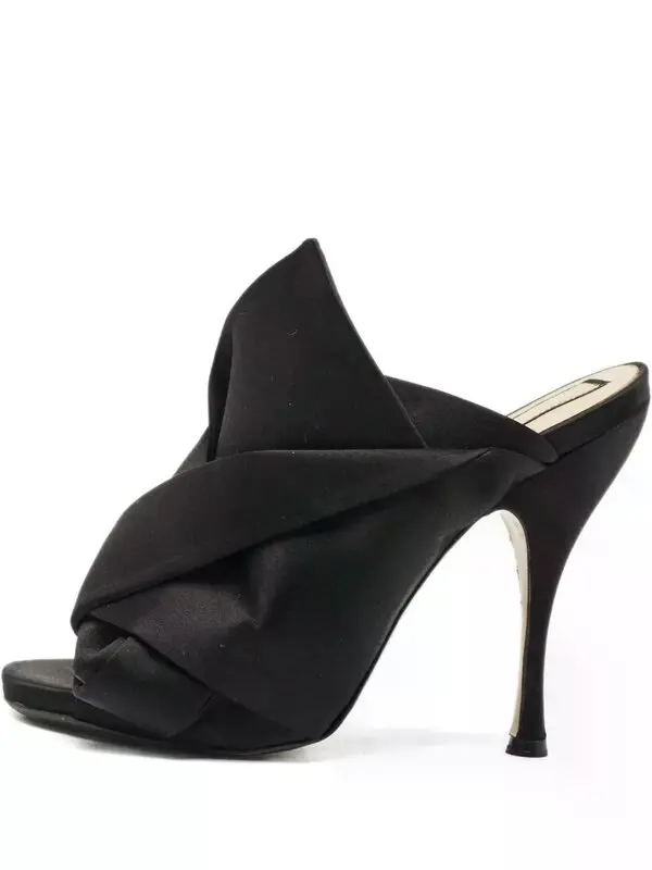 N°21 Peep-toe Mules - Black