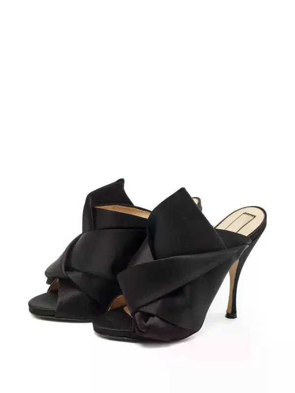 N°21 Peep-toe Mules - Black
