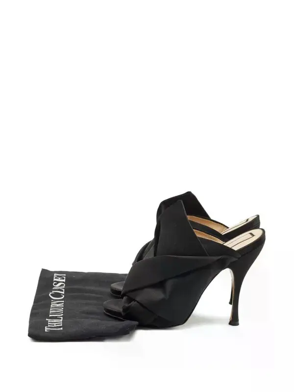 N°21 Peep-toe Mules - Black