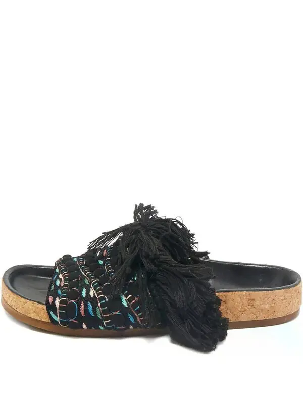 Chloé Crochet Tassel Sandals - Black