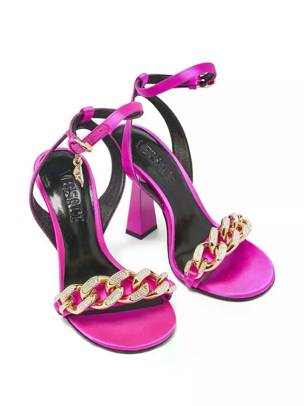 Versace 110mm Chain-embellished Heeled Sandals