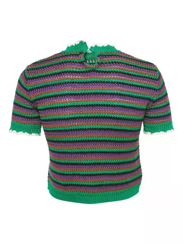 Miu Miu Crochet Striped Top