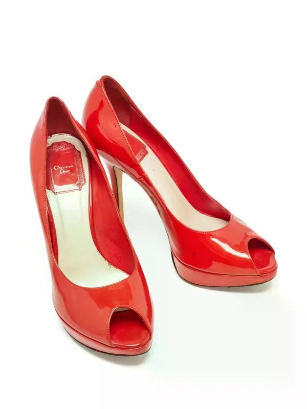 Dior 120mm Peep-toe Patent-leather Pumps