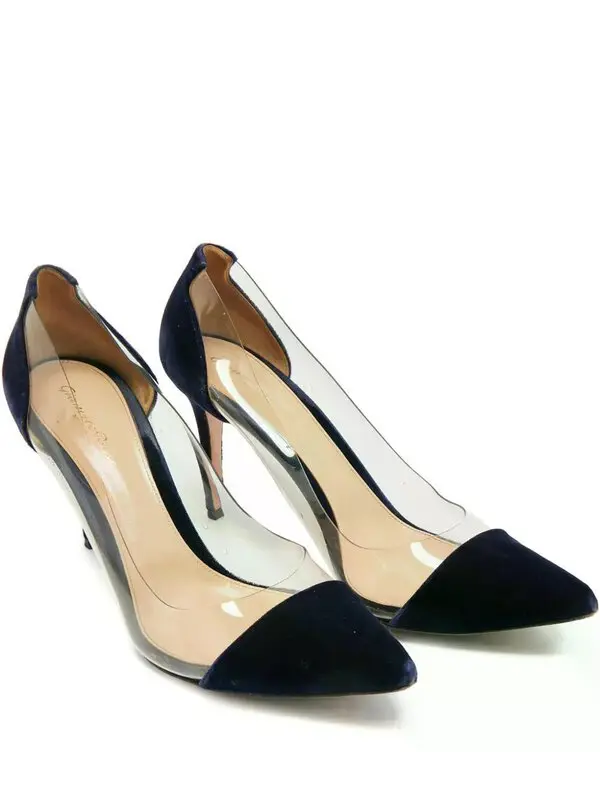GIANVITO ROSSI Plexi Velvet Pumps