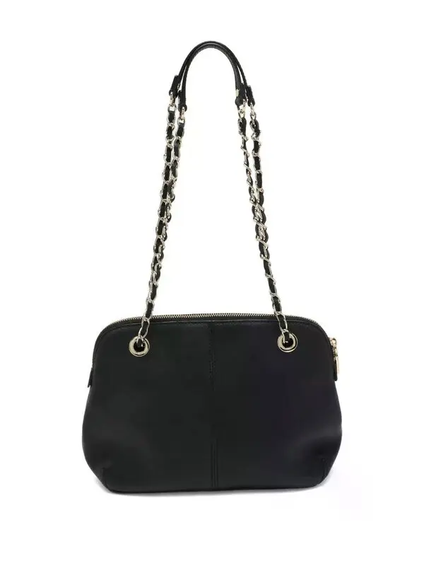 Dkny Leather Satchel With Chain Strap - Black
