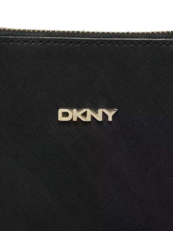 Dkny Leather Satchel With Chain Strap - Black