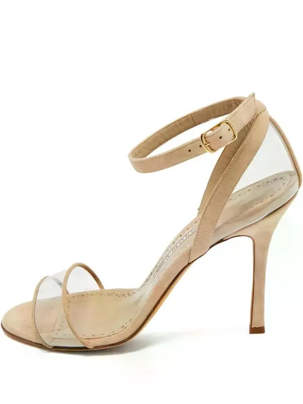 Manolo Blahnik Suede Pvc Sandals