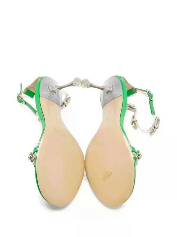 Mach & Mach 90mm Crystal Bow Embellished Sandals
