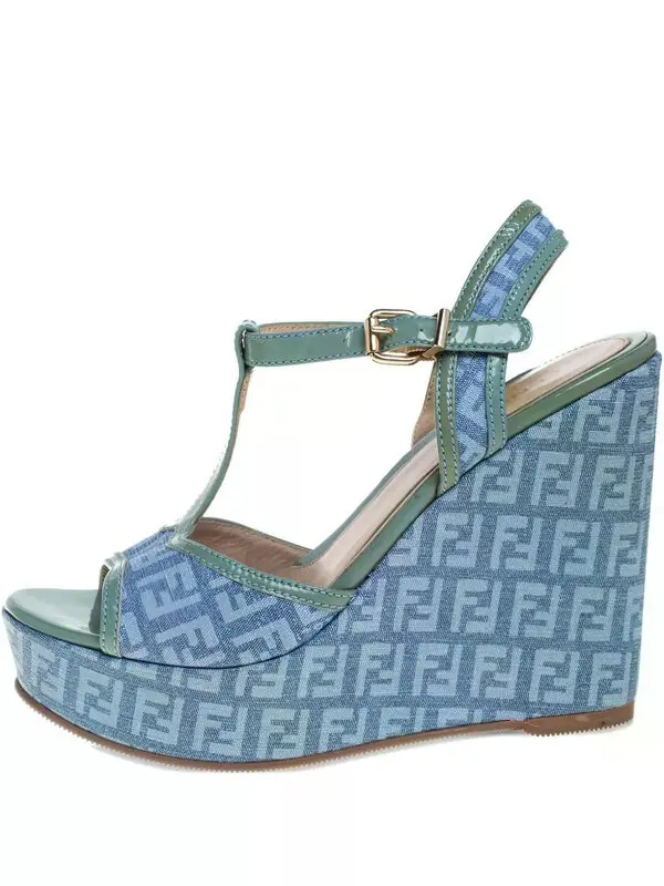 Fendi 75mm Platform Wedge Sandals