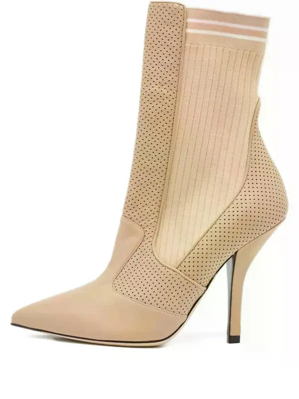 Fendi 111mm Perforated Knit Boots