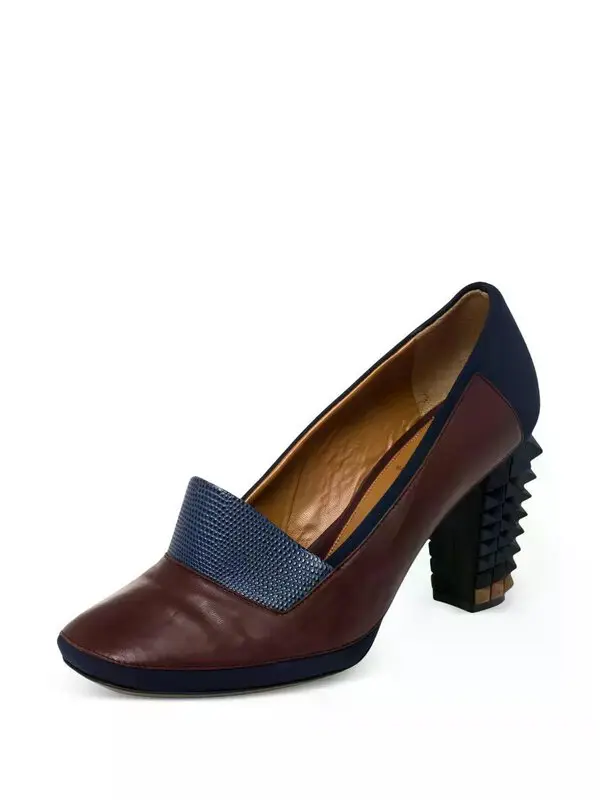 Fendi 90mm Studded-heel Leather Pumps