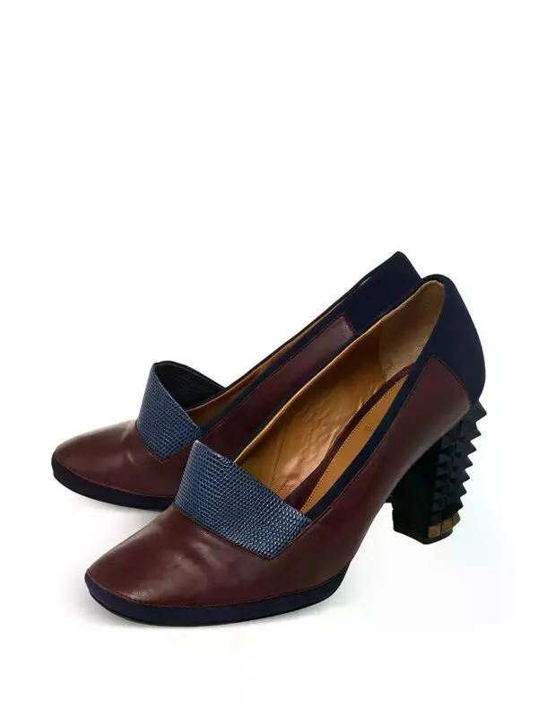 Fendi 90mm Studded-heel Leather Pumps