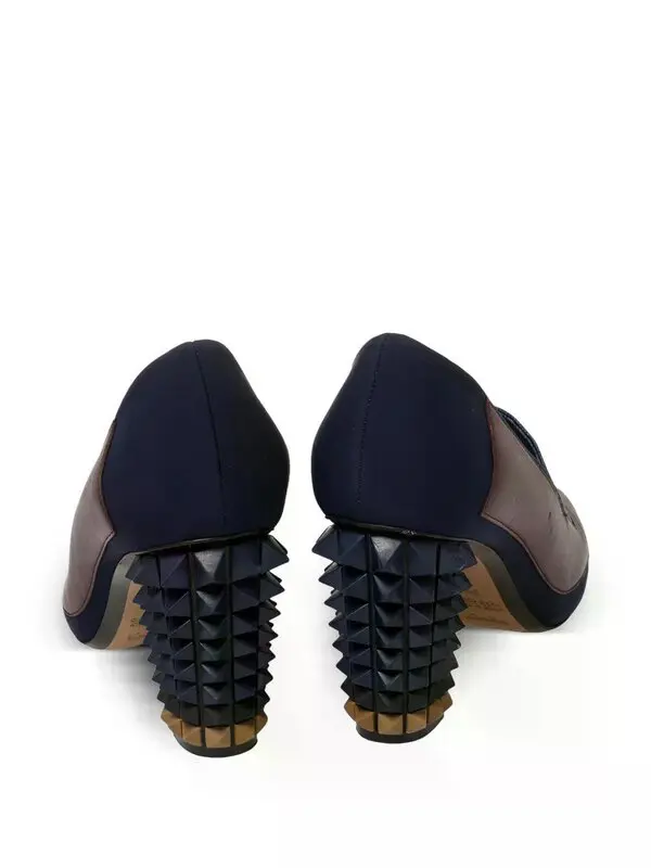 Fendi 90mm Studded-heel Leather Pumps