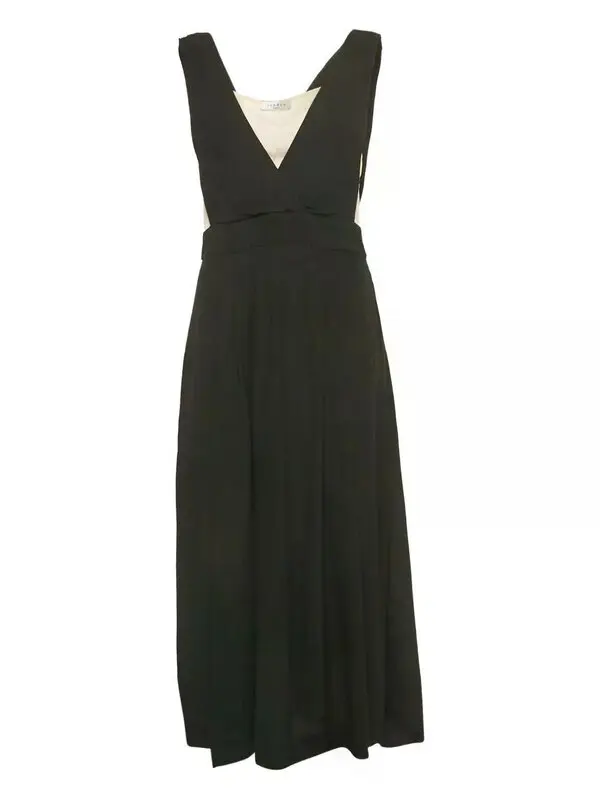 Sandro Crepe Sleeveless Midi Dress - Black