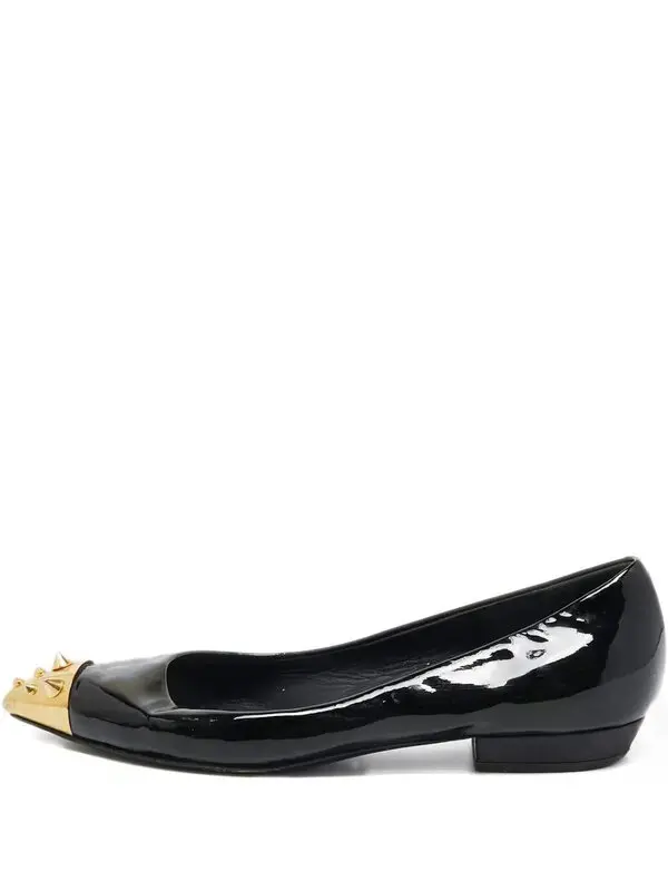 GIUSEPPE ZANOTTI Gold Studs Leather Ballet Flats
