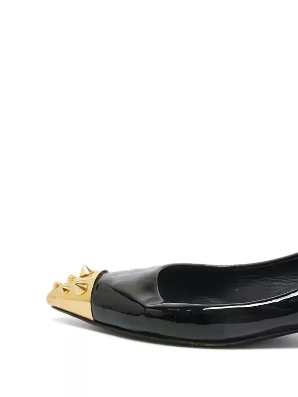 GIUSEPPE ZANOTTI Gold Studs Leather Ballet Flats