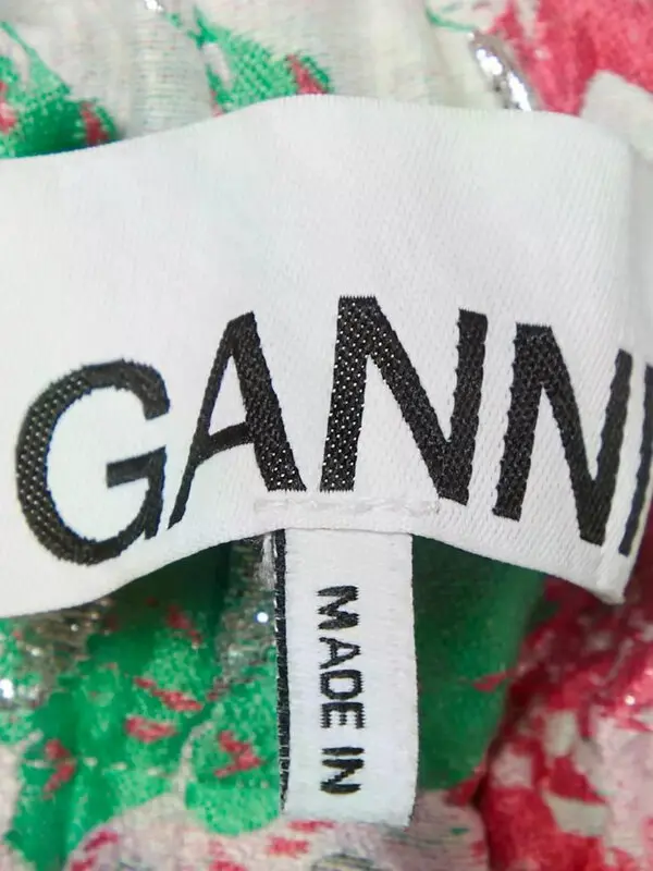 GANNI Jacquard Ruffled Midi Dress